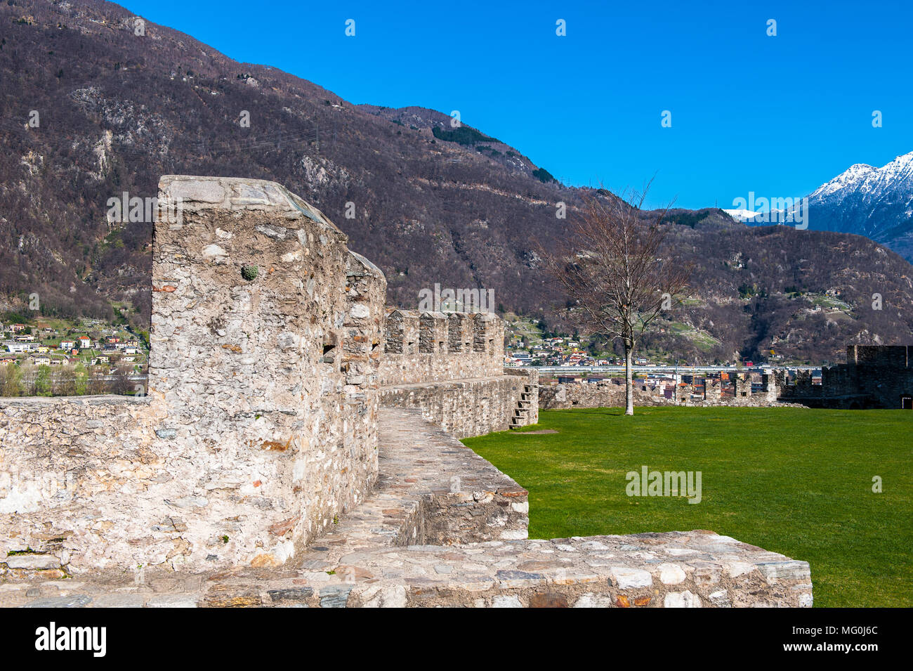 Architecture of the Ancient city of Bellinzona, Switzerland Stock Photo ...