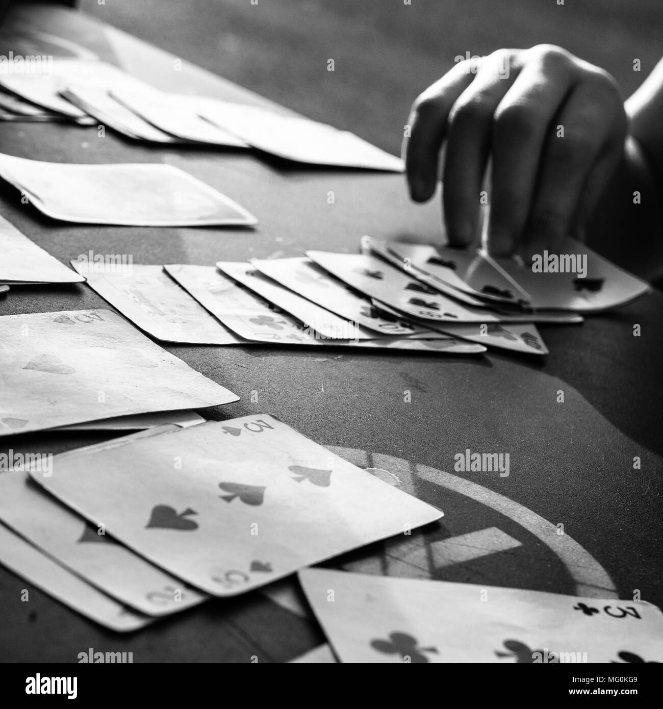 Old playing cards deck Black and White Stock Photos & Images - Alamy