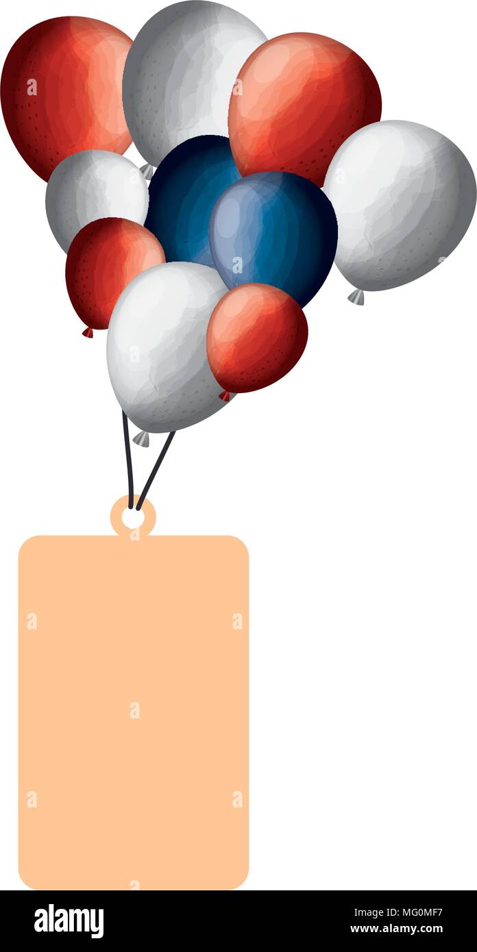commercial tag hanging with balloons air vector illustration design ...