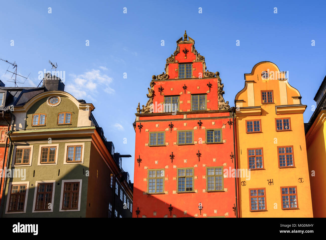 Architecture of the Old Town (Gamla Stan) of Stockholm, Sweden Stock ...