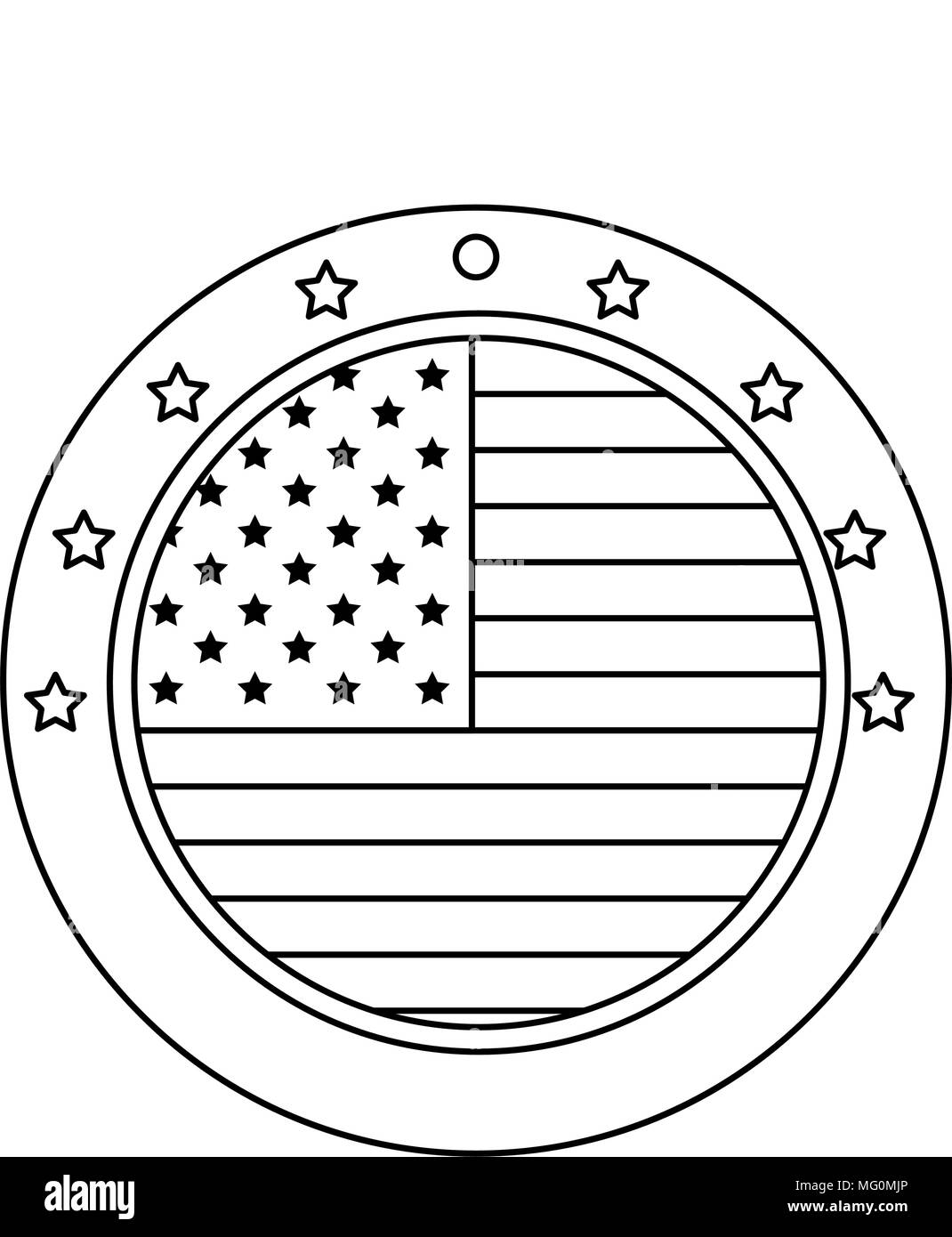 united states of america circular emblem vector illustration design ...