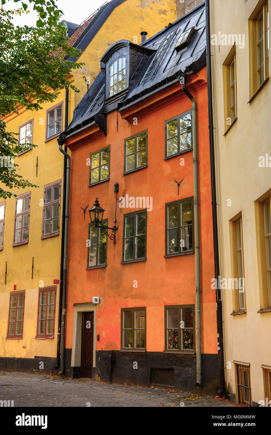 Architecture of the Old Town (Gamla Stan) of Stockholm, Sweden Stock ...