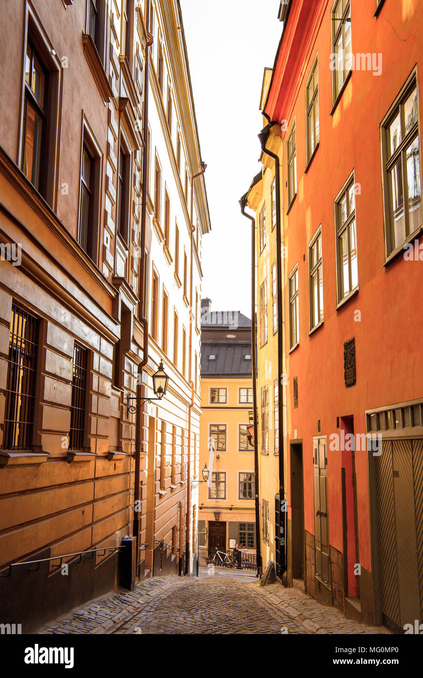 Architecture of the Old Town (Gamla Stan) of Stockholm, Sweden Stock ...