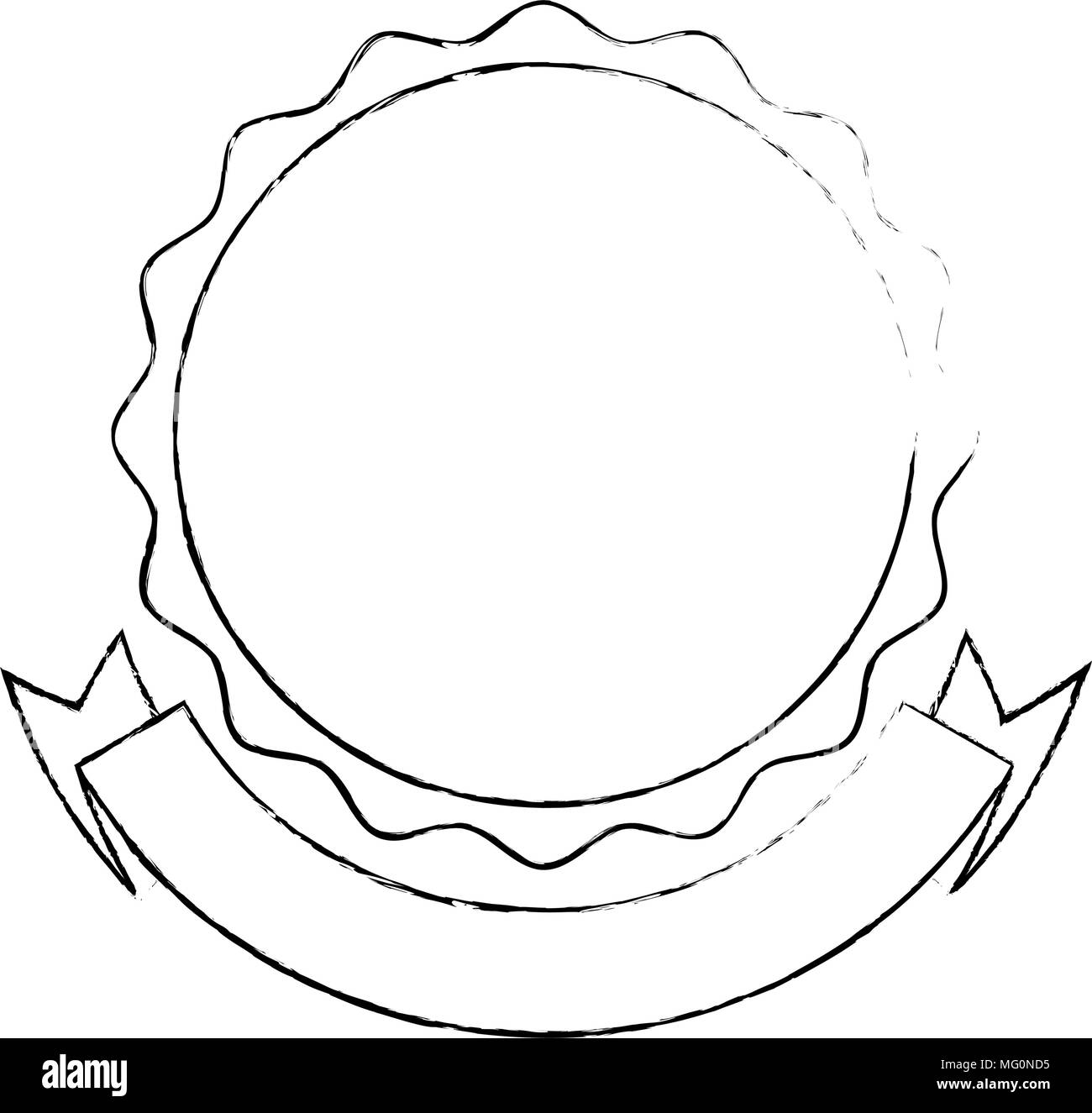 circle lace with ribbon emblem icon vector illustration design Stock ...
