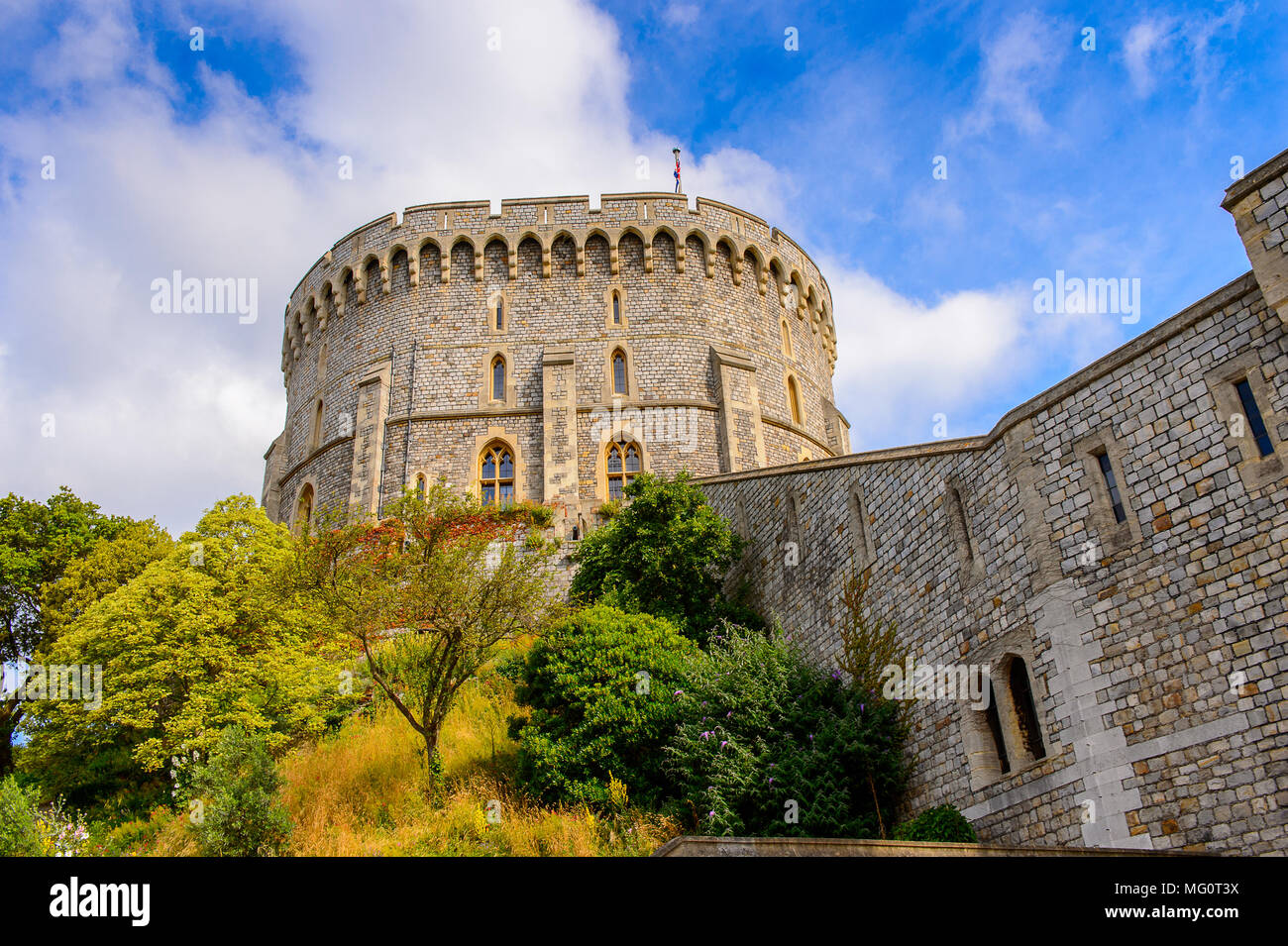 Round Tower of the Windsor Castle, Berkshire, England. Official ...