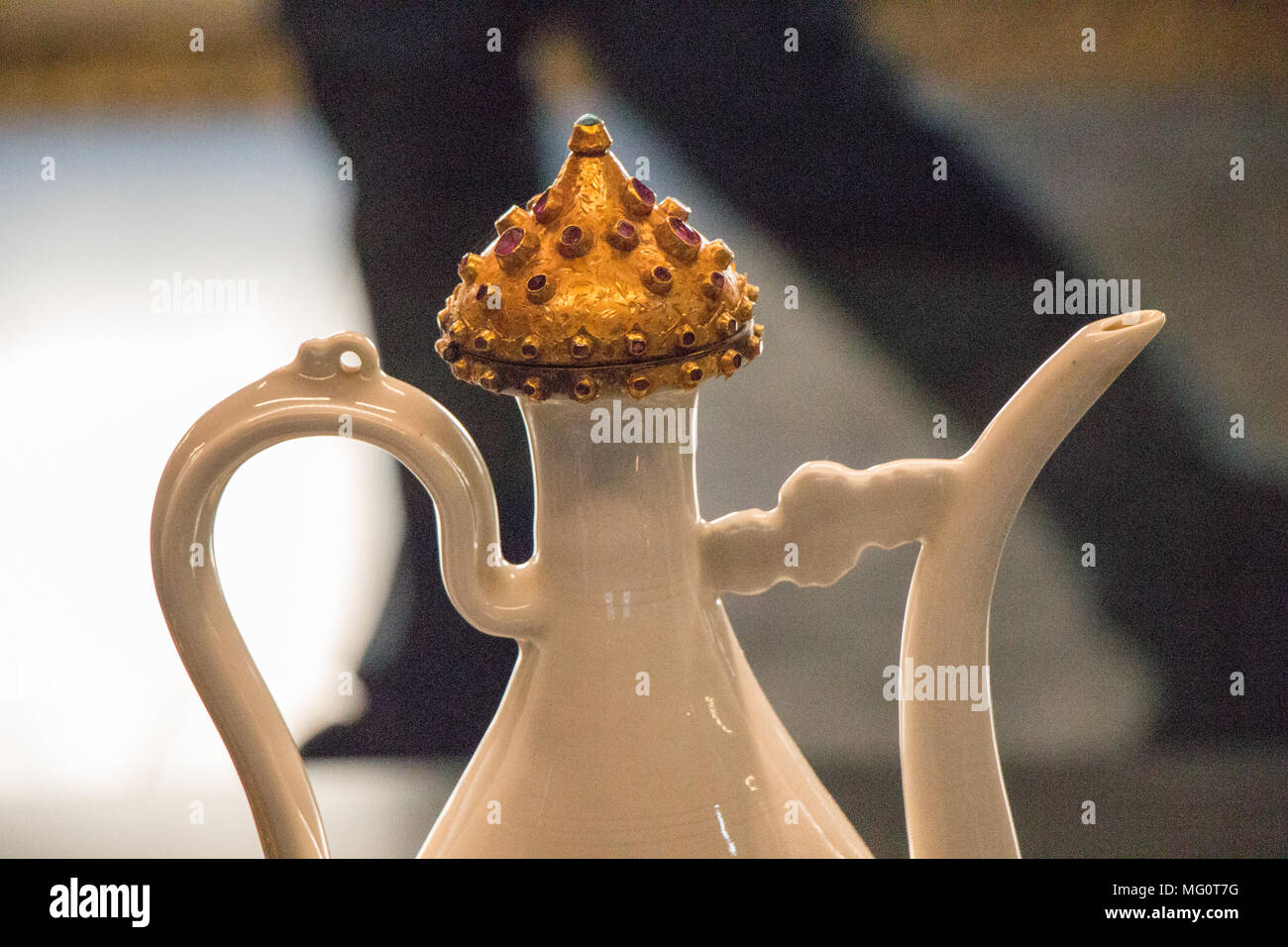 Very old style clay ewer water jar in view Stock Photo - Alamy
