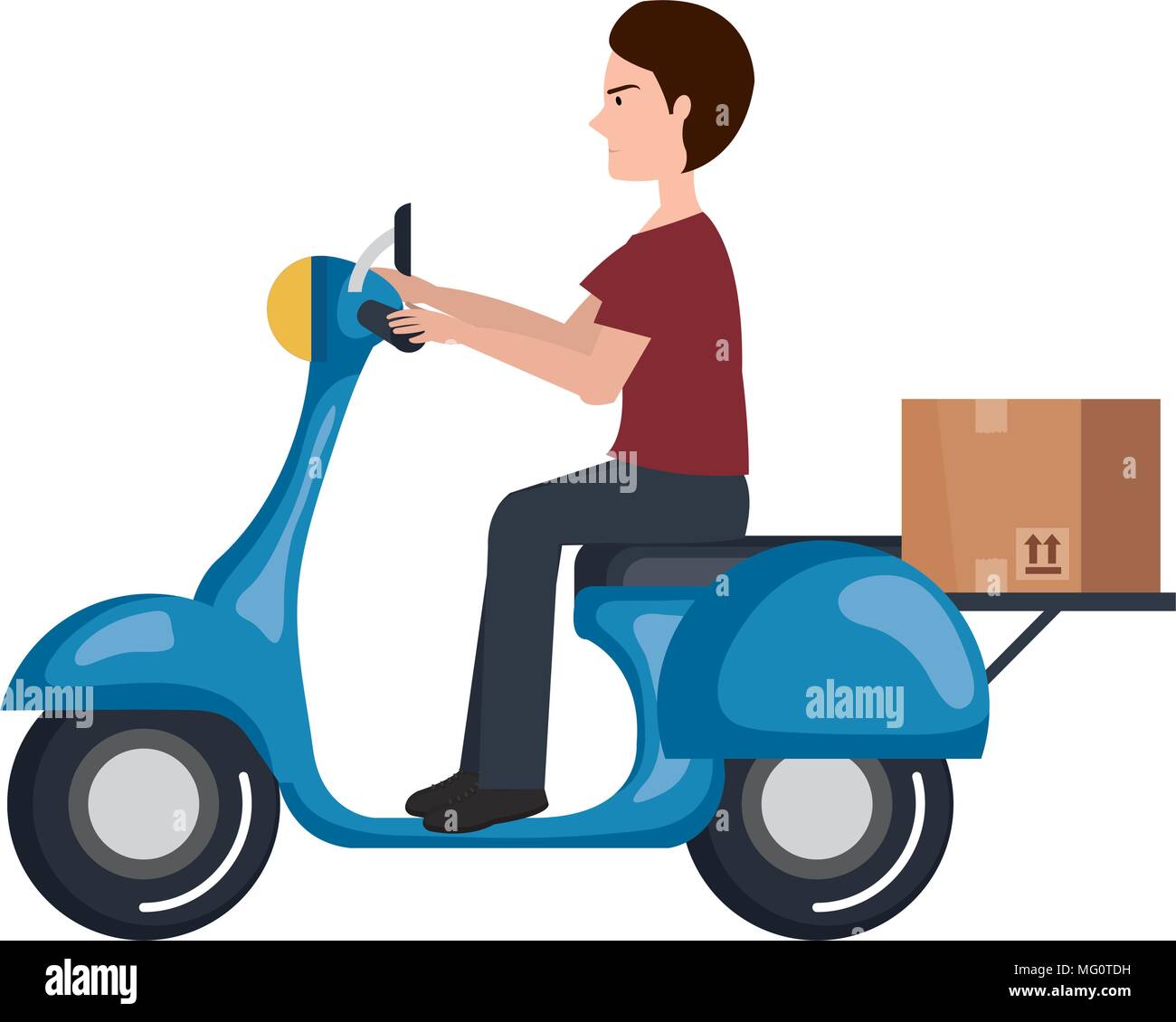 courier in motorcycle delivery service vector illustration design Stock ...