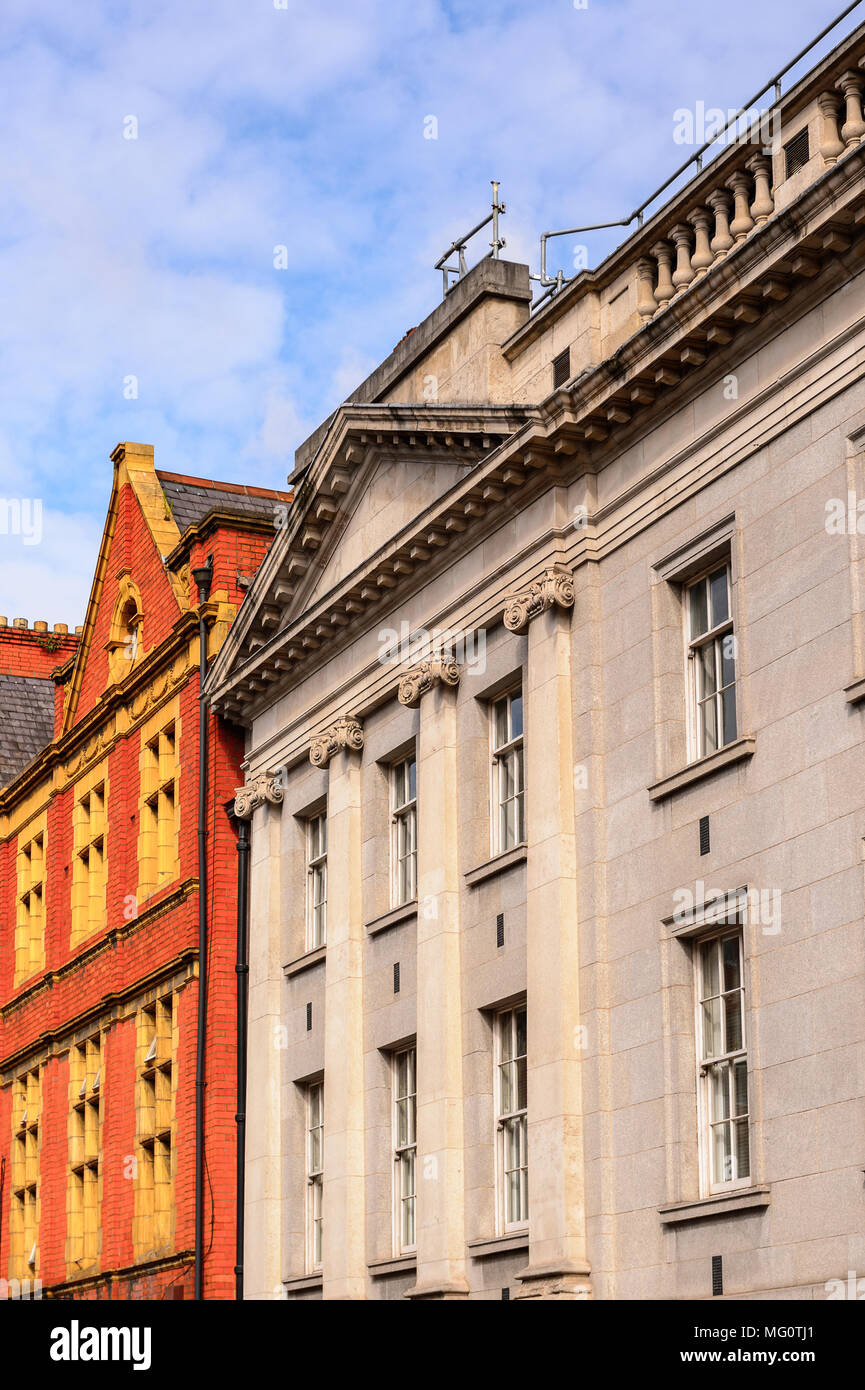 Classic architecture of Dublin, the capital and largest city of Ireland ...