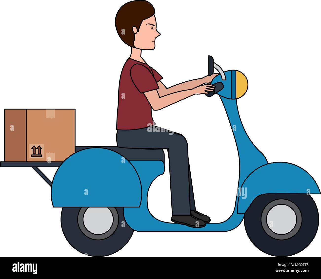 courier in motorcycle delivery service vector illustration design Stock ...
