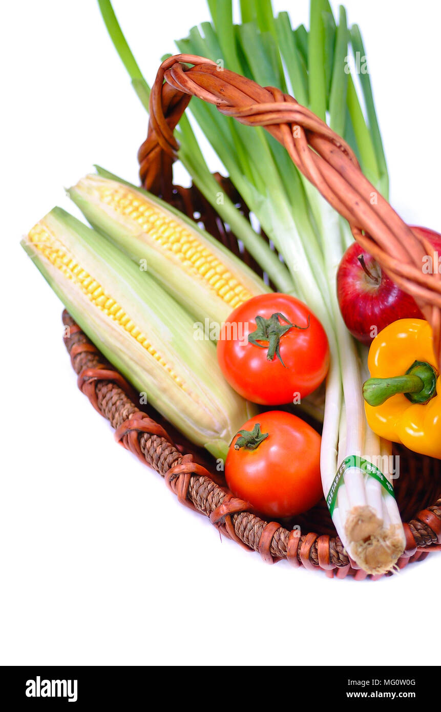 Vegetables, Fruits and other foodstuffs. Isolated Stock Photo - Alamy