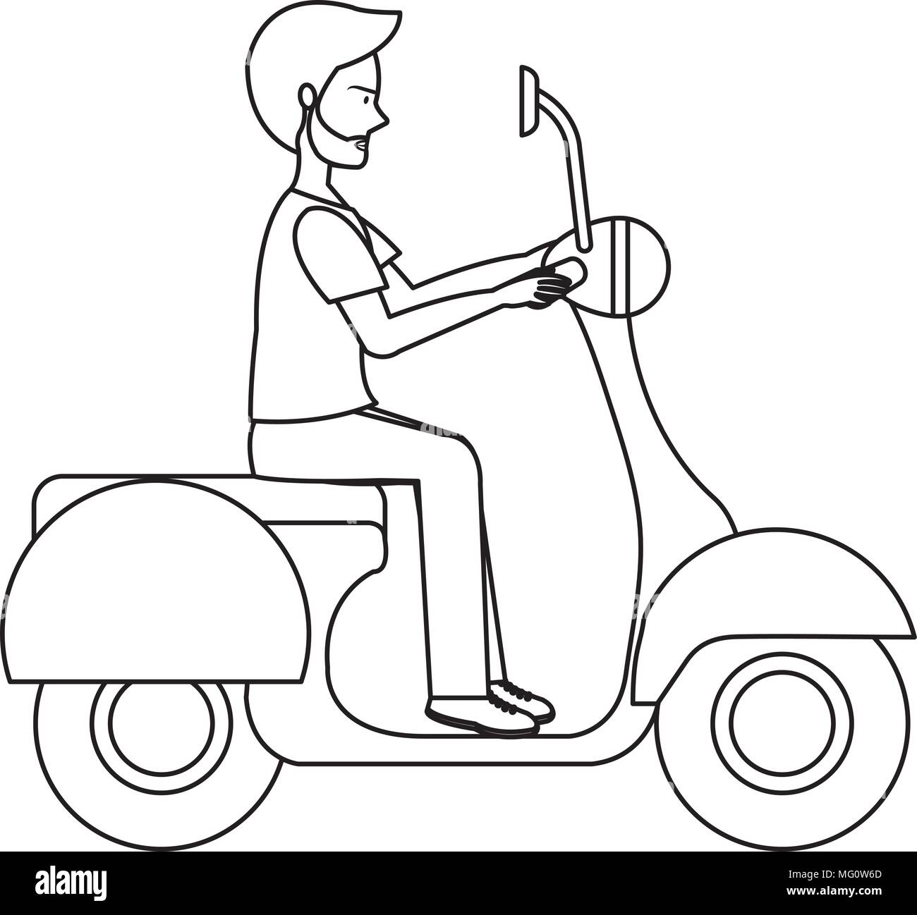 courier in motorcycle delivery service vector illustration design Stock ...