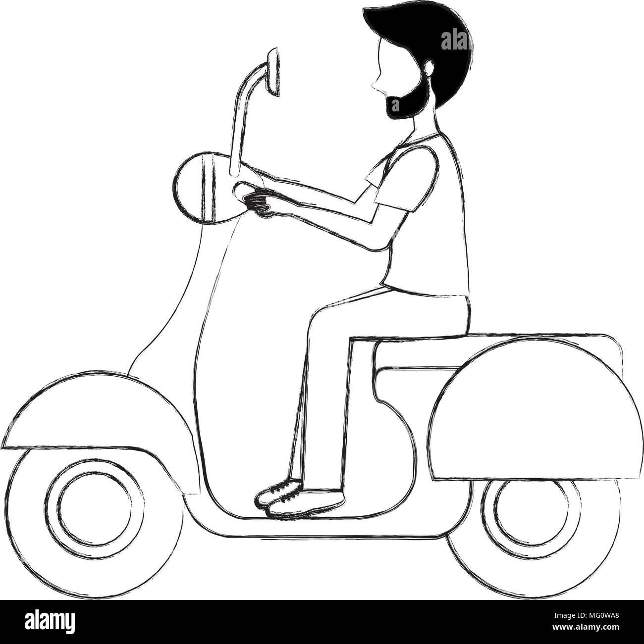 courier in motorcycle delivery service vector illustration design Stock ...