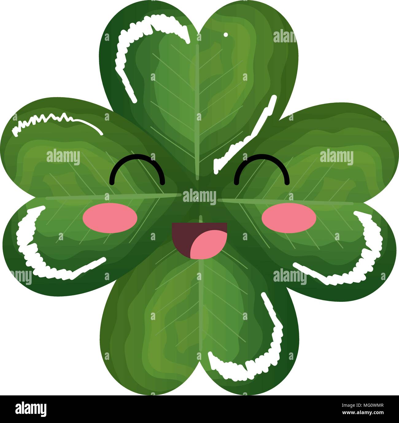 saint patrick clover kawaii character vector illustration design Stock ...