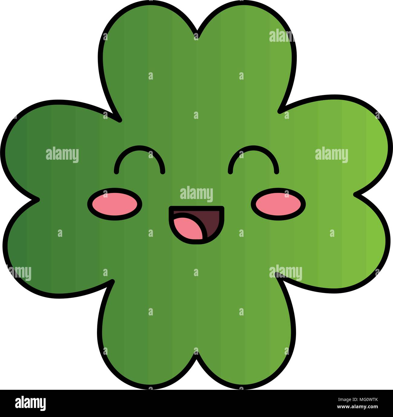 saint patrick clover kawaii character vector illustration design Stock ...