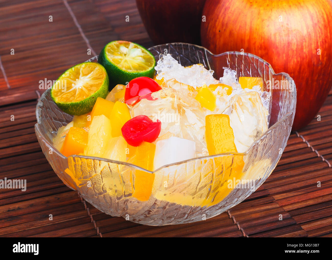 Shaved Ice dessert with Fresh fruits Stock Photo - Alamy