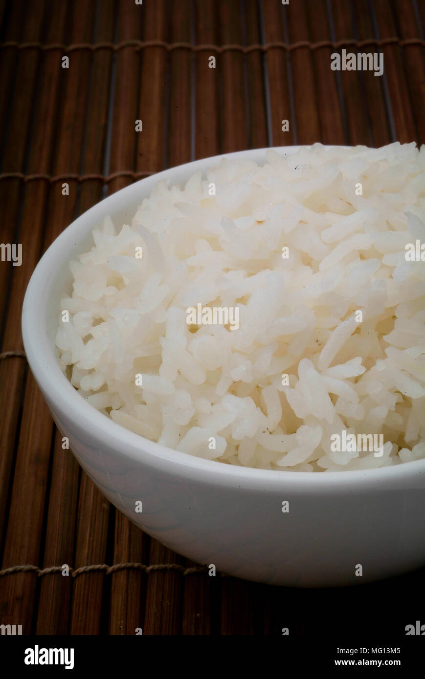 Rice. White steamed rice in round bowl Stock Photo - Alamy