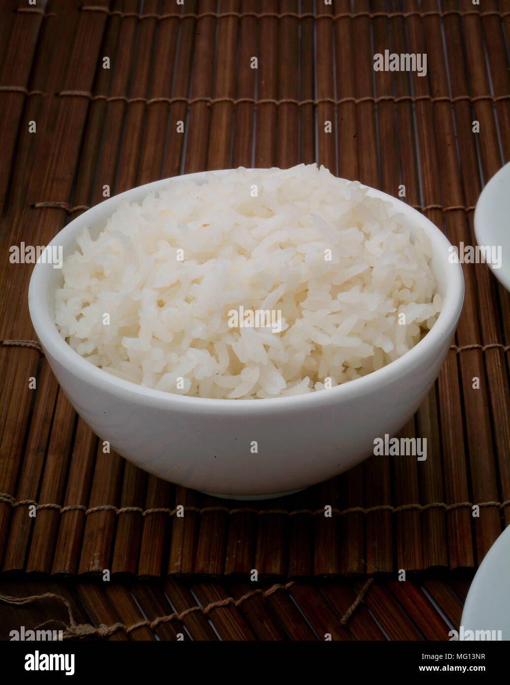 Rice. White steamed rice in round bowl Stock Photo - Alamy
