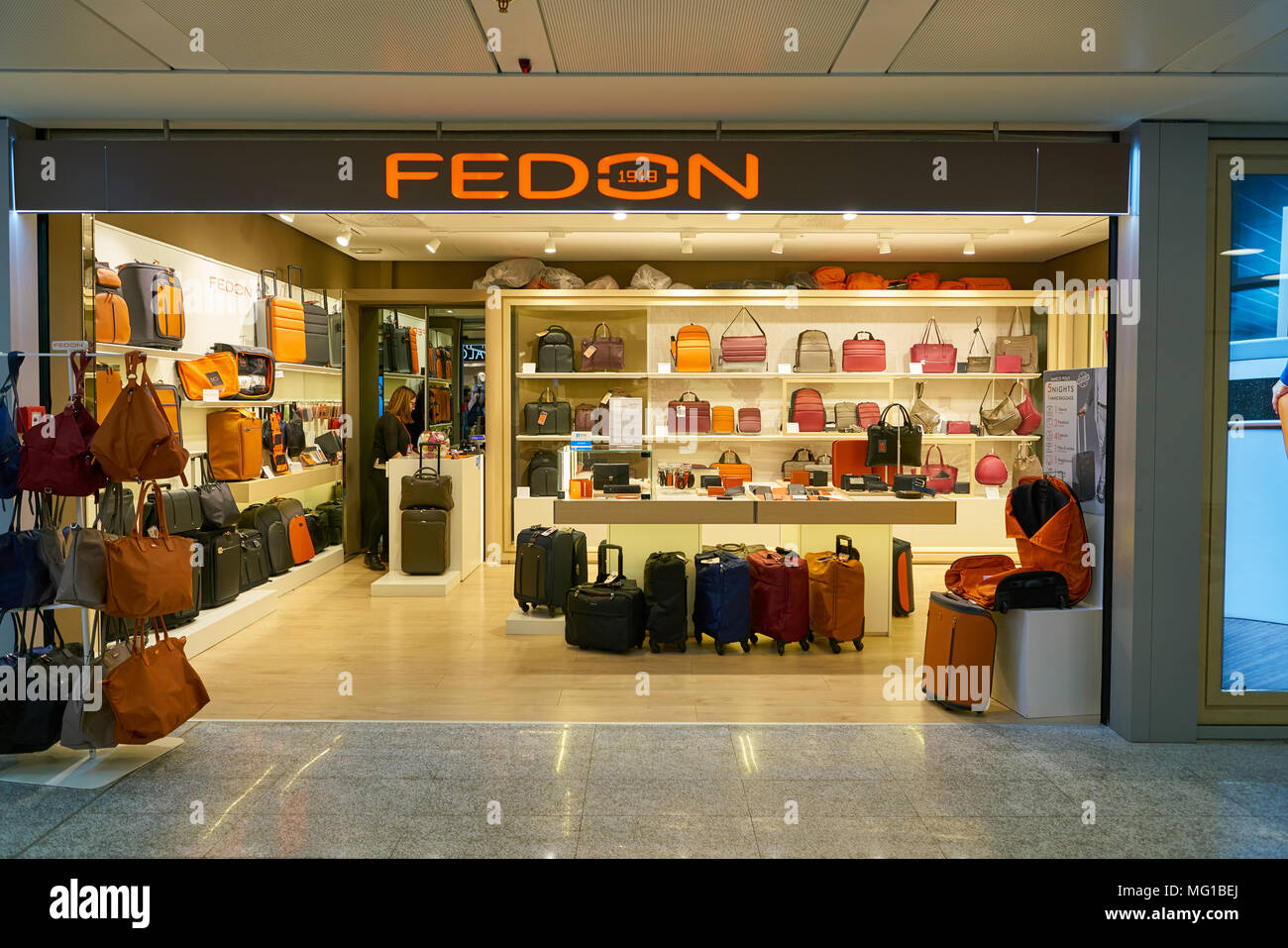 MILAN MALPENSA, ITALY - CIRCA NOVEMBER, 2017: Fedon store in Milan ...