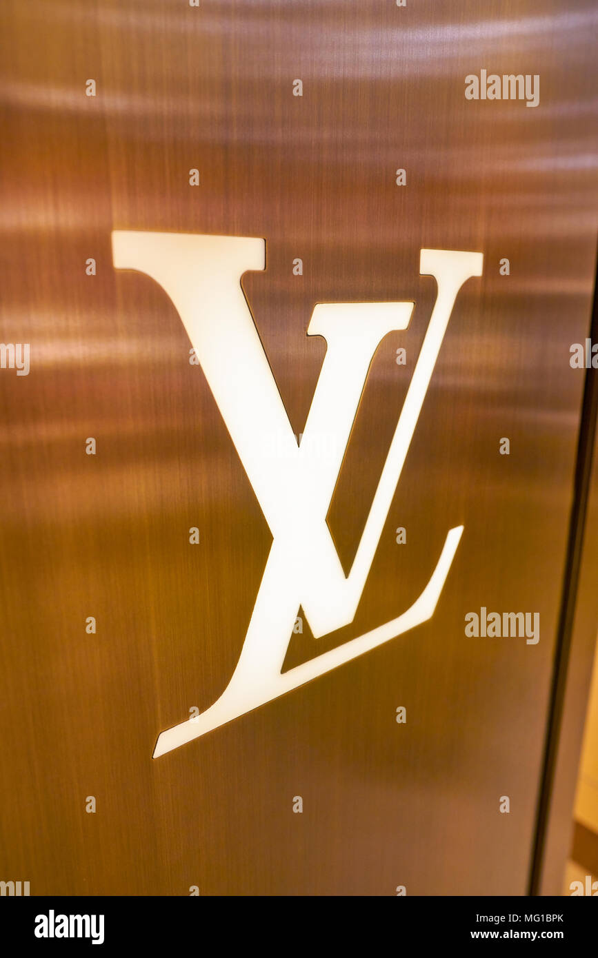 MILAN, ITALY - CIRCA NOVEMBER, 2017: Louis Vuitton sign at Rinascente ...