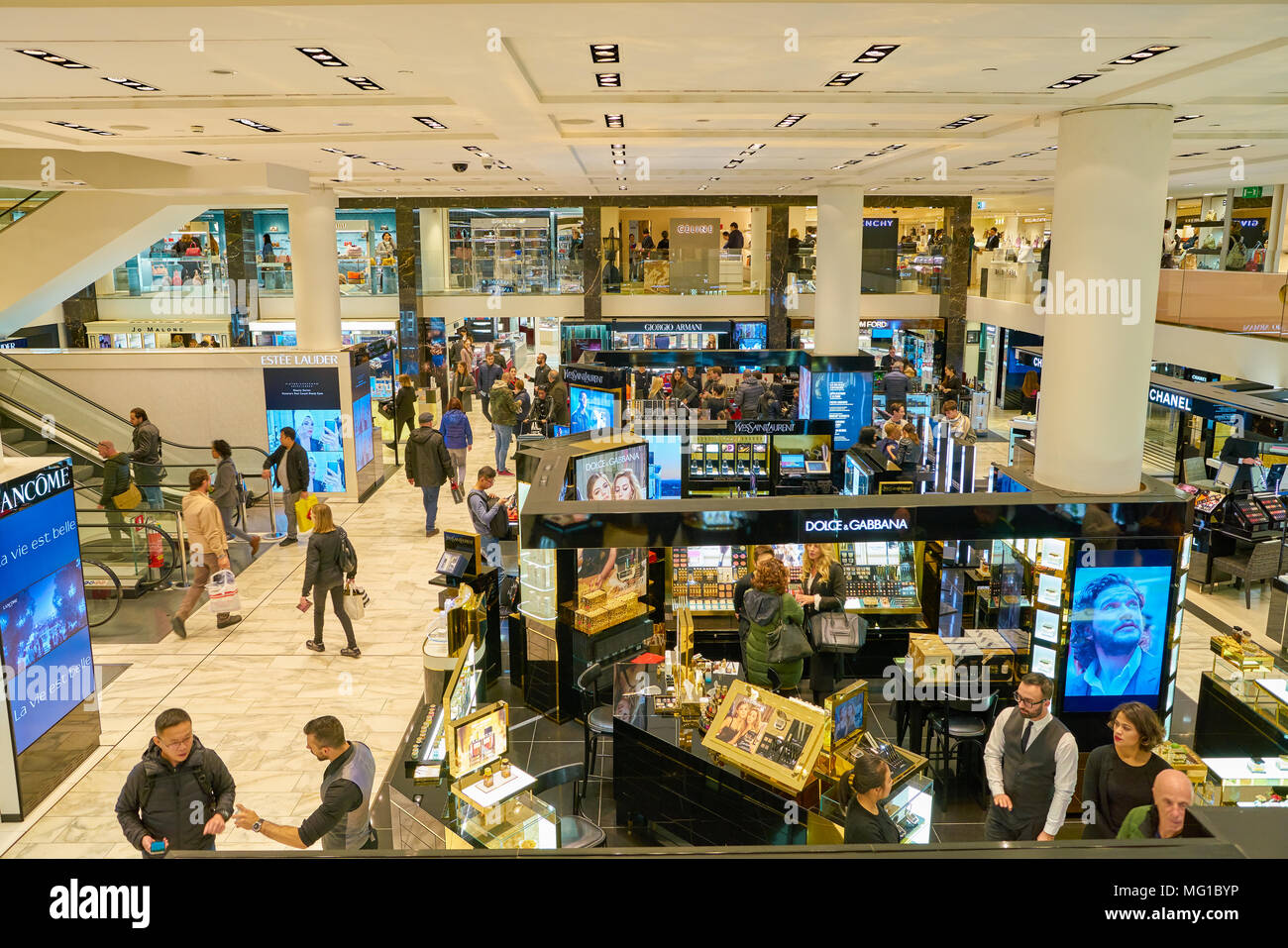 MILAN, ITALY - CIRCA NOVEMBER, 2017: inside Rinascente shopping center ...