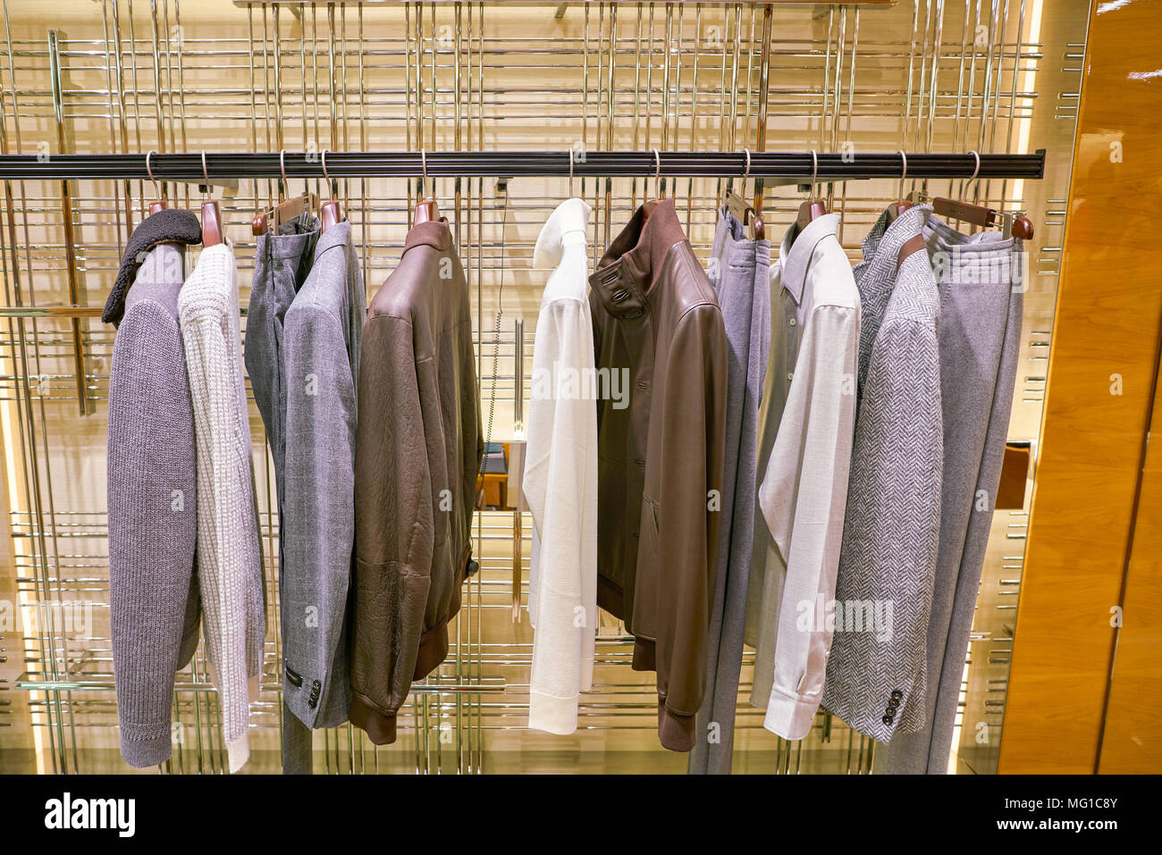 MILAN, ITALY - CIRCA NOVEMBER, 2017: various of Ermenegildo Zegna ...