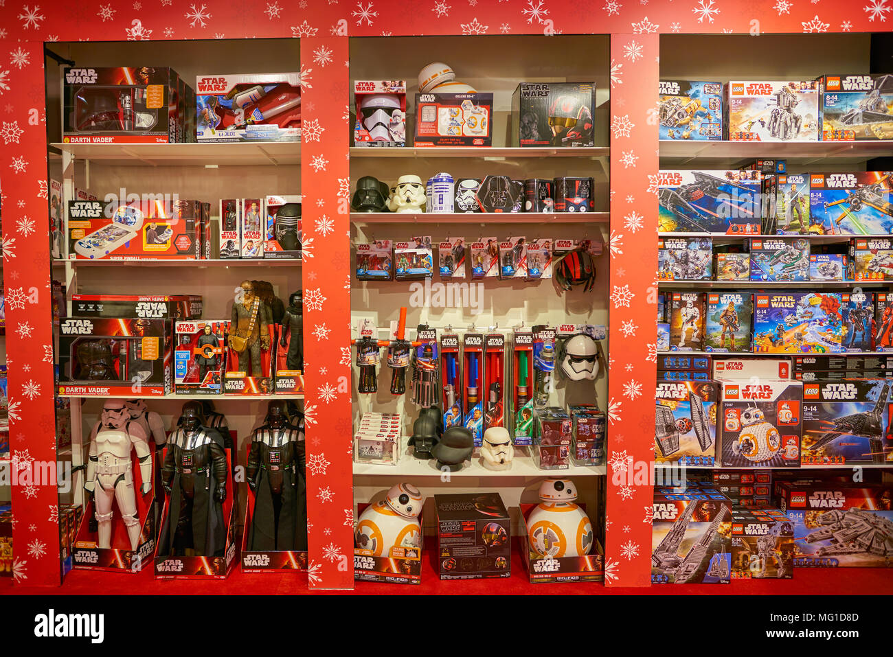 MILAN, ITALY - CIRCA NOVEMBER, 2017: toys on display at Rinascente ...