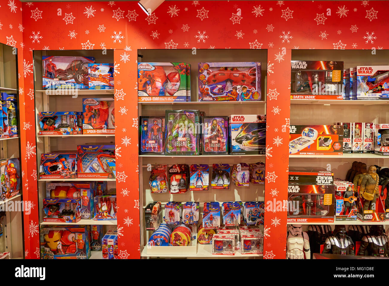 MILAN, ITALY - CIRCA NOVEMBER, 2017: toys on display at Rinascente ...