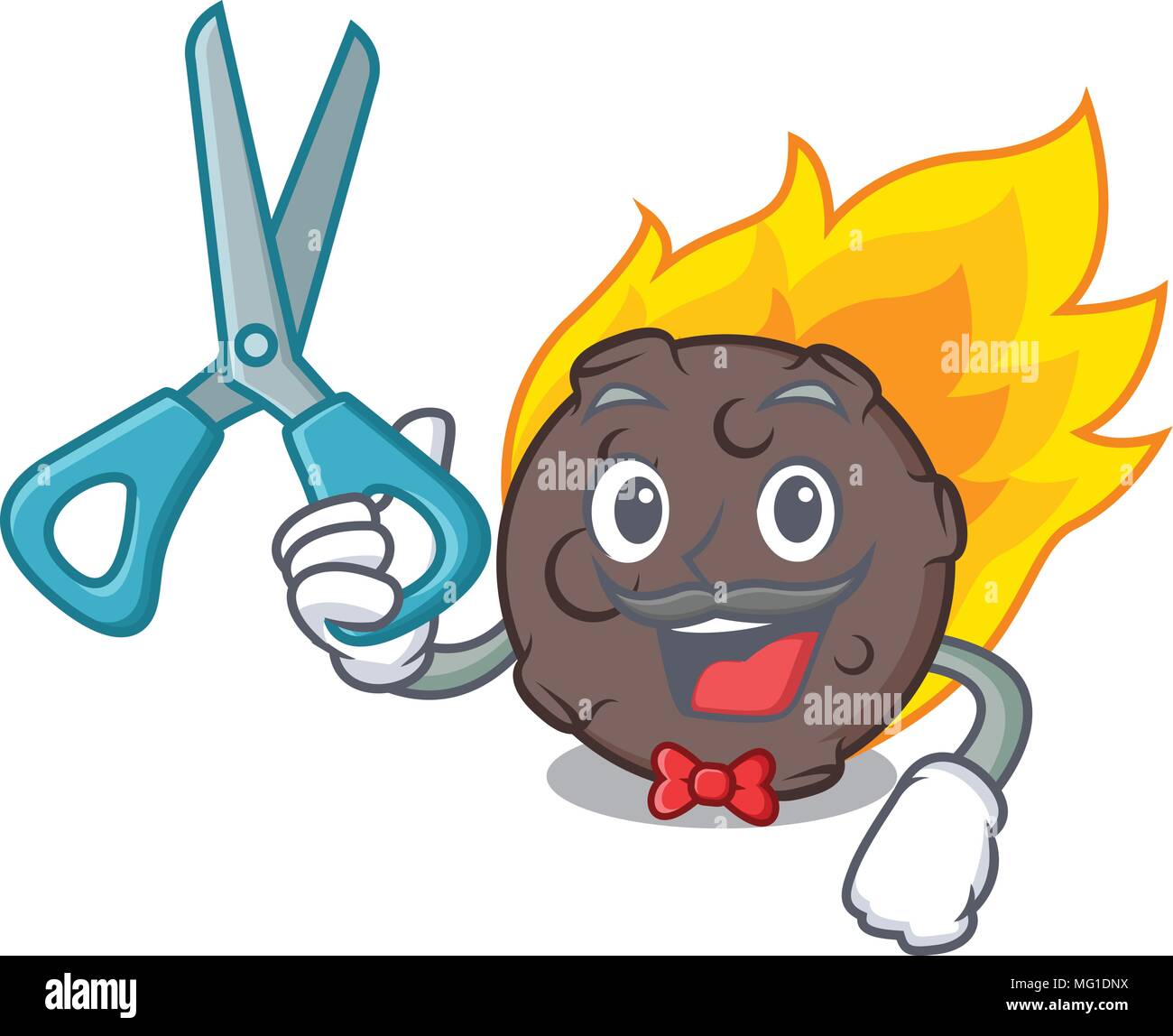 Barber meteorite character cartoon style vector illustration Stock ...