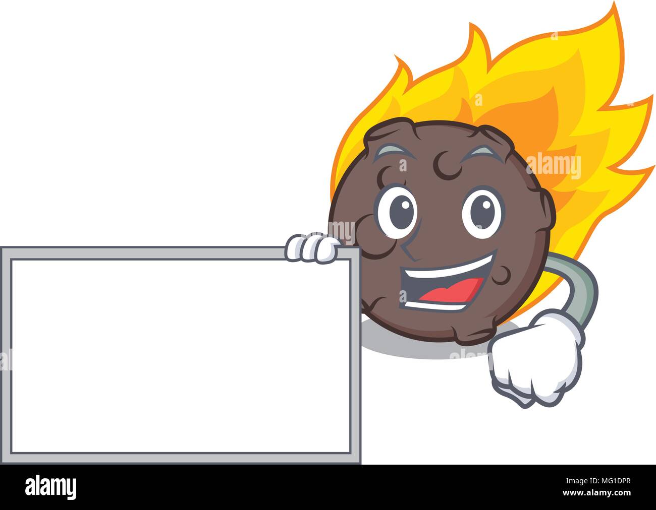 With board meteorite character cartoon style vector illustration Stock ...