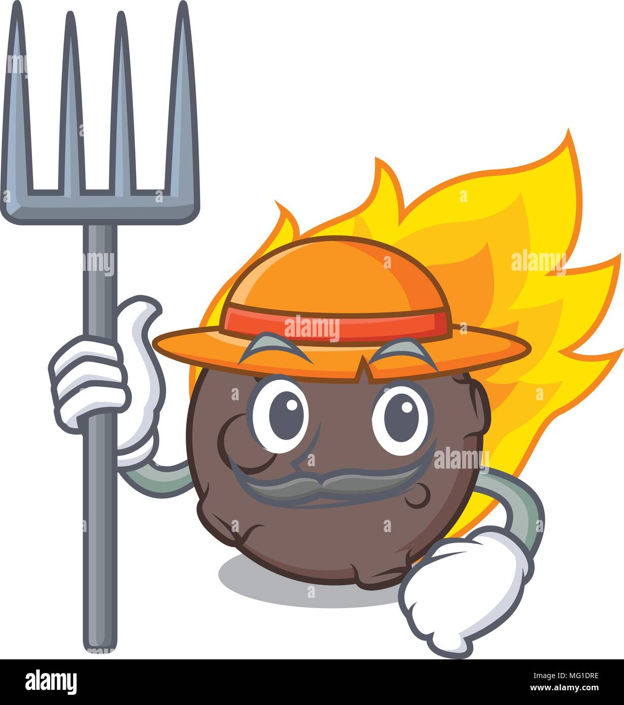 Farmer meteorite character cartoon style vector illustration Stock ...