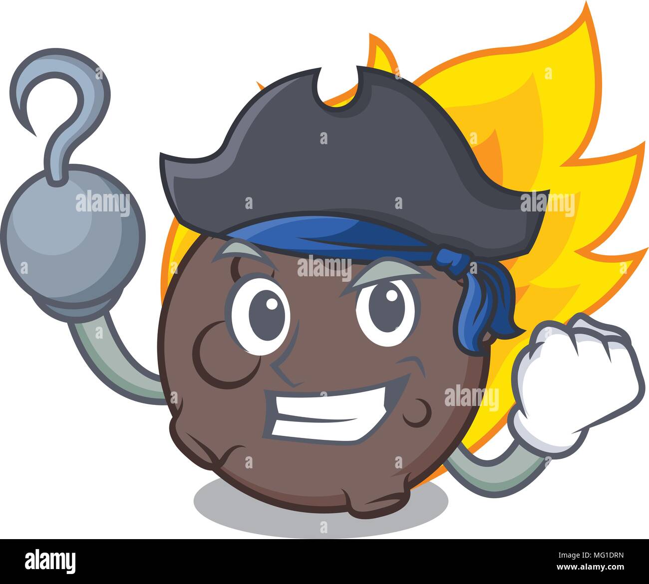 Pirate meteorite character cartoon style vector illustration Stock ...