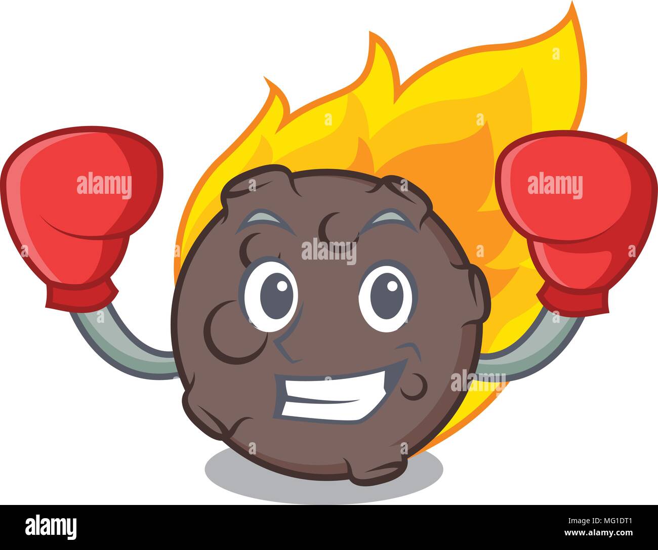 Boxing meteorite character cartoon style vector illustration Stock ...