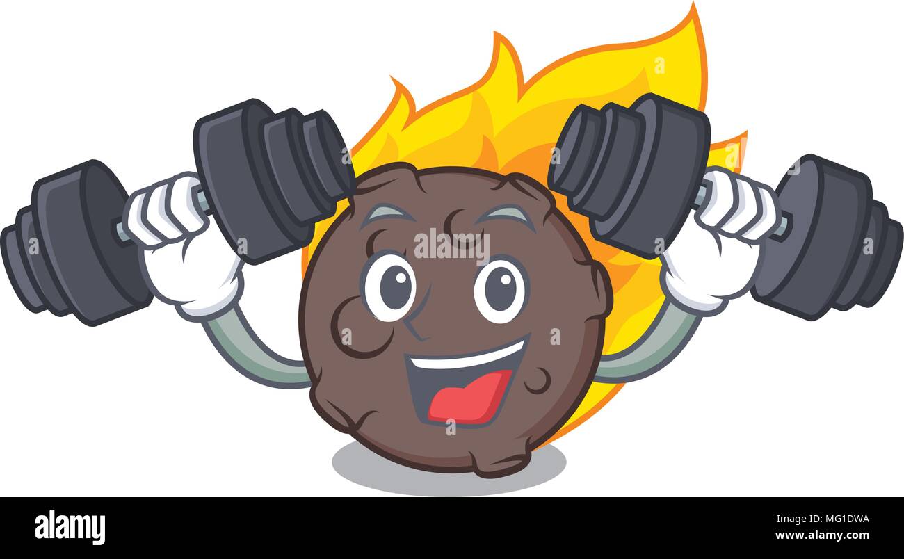 Fitness meteorite character cartoon style vector illustration Stock ...