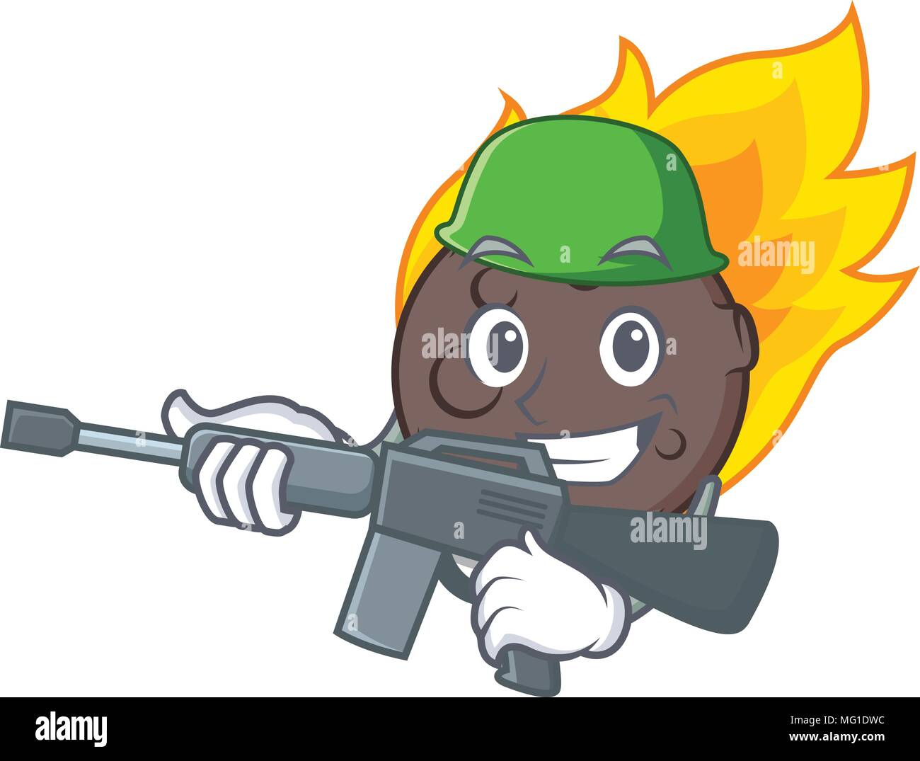 Army meteorite character cartoon style vector illustration Stock Vector ...