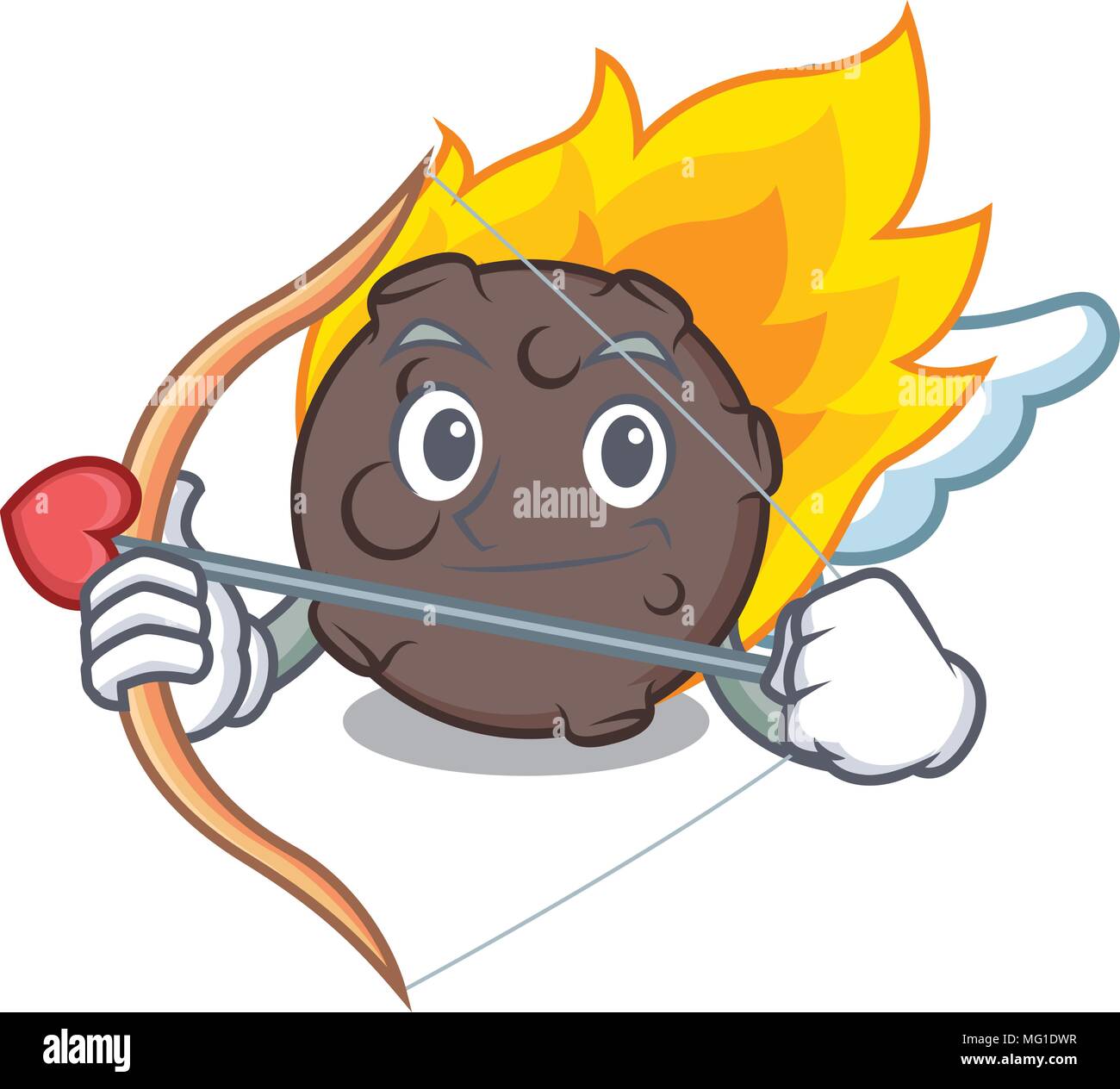 Cupid meteorite character cartoon style vector illustration Stock ...