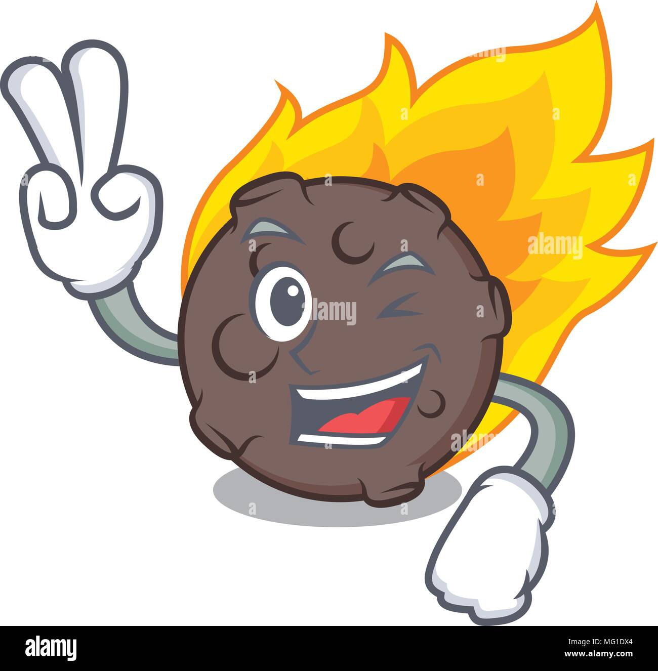 Two finger meteorite character cartoon style vector illustration Stock ...