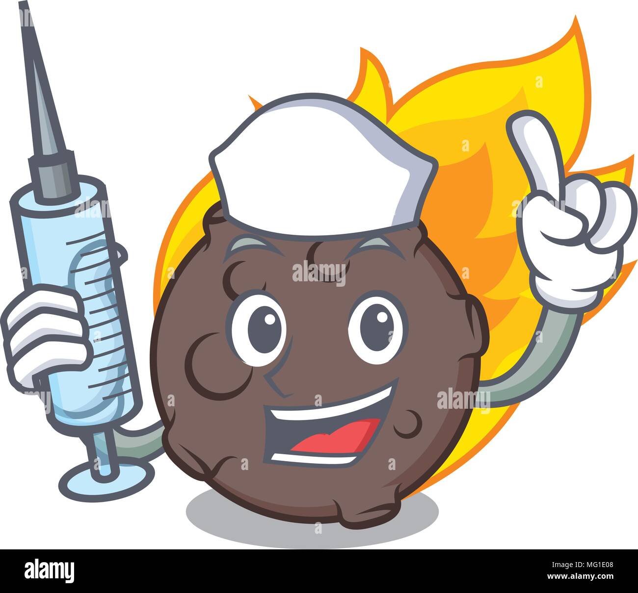Nurse meteorite character cartoon style vector illustration Stock ...