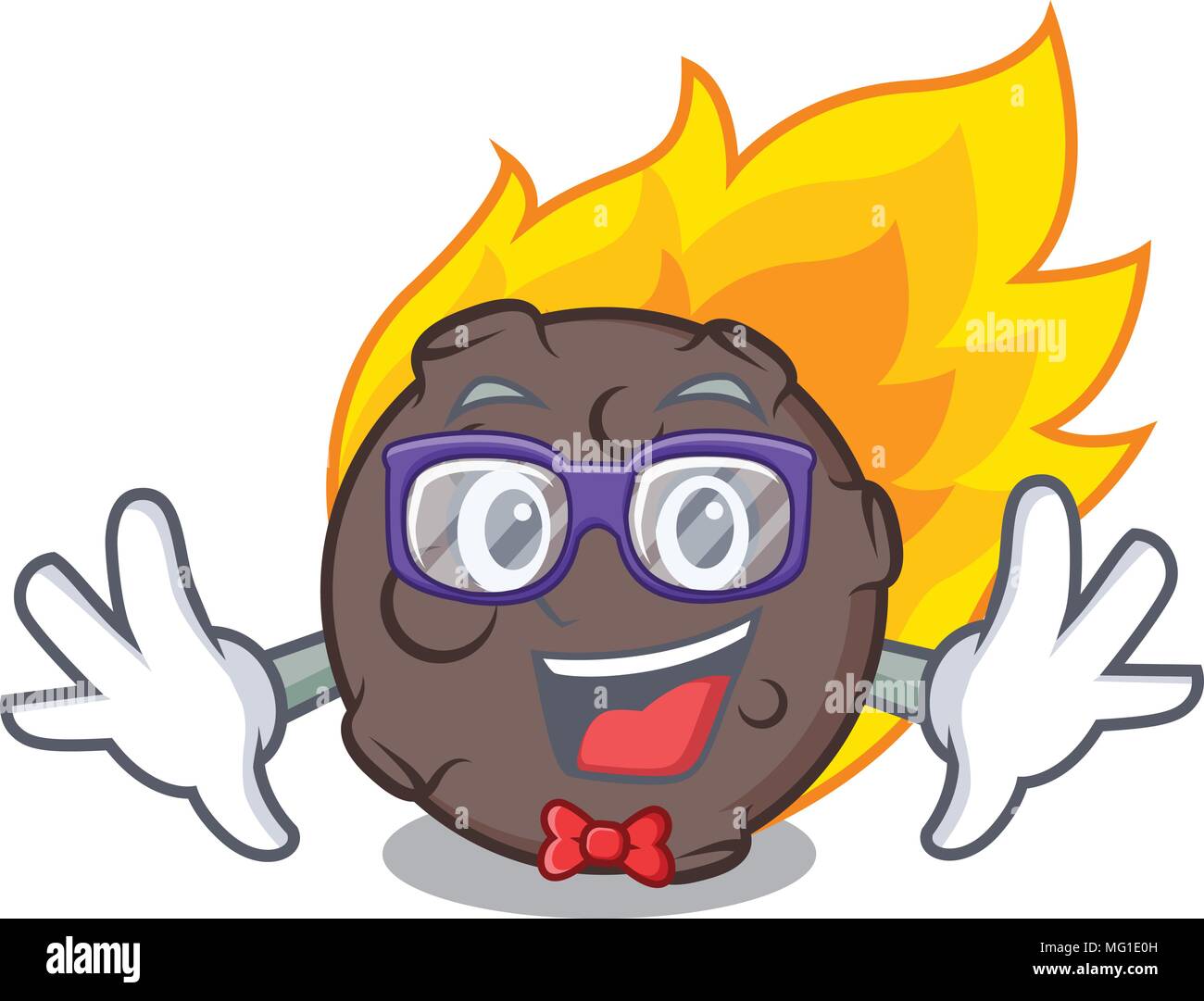 Geek meteorite character cartoon style vector illustration Stock Vector ...