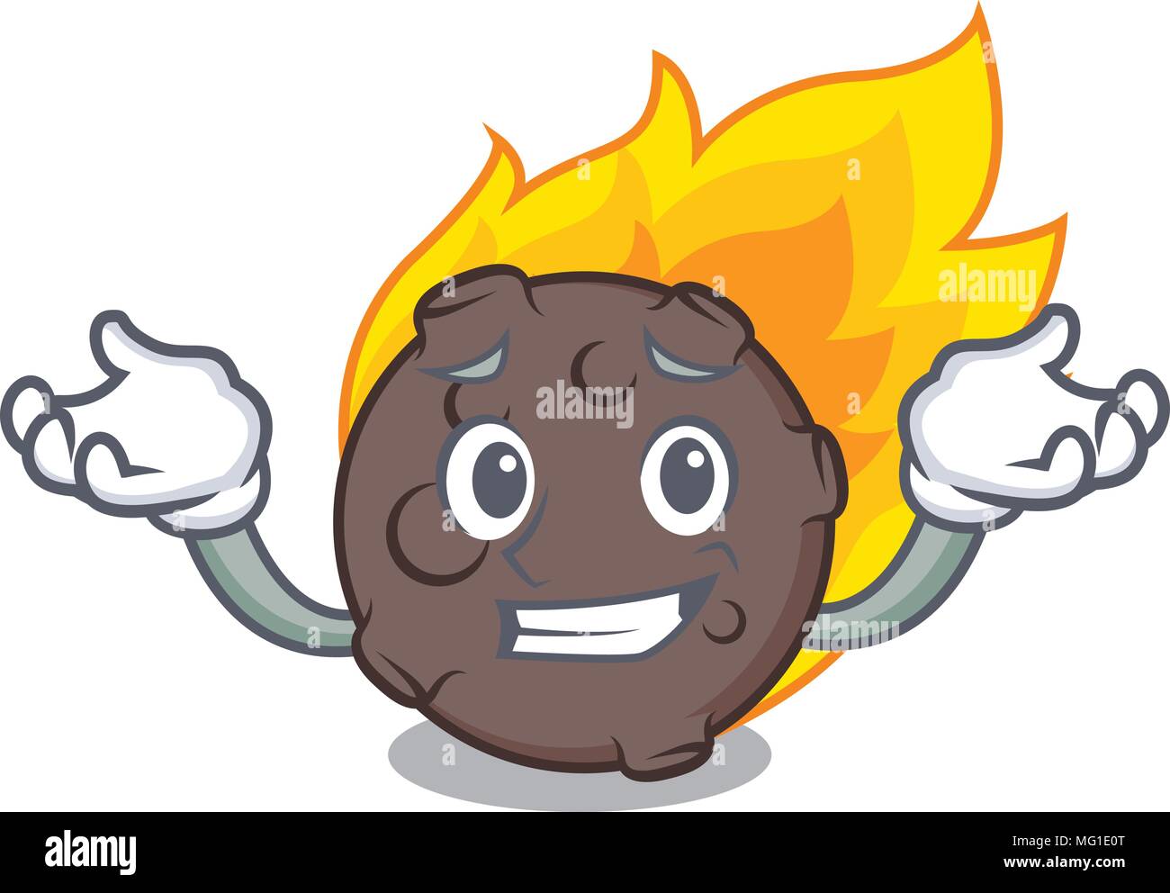 Grinning meteorite character cartoon style vector illustration Stock ...