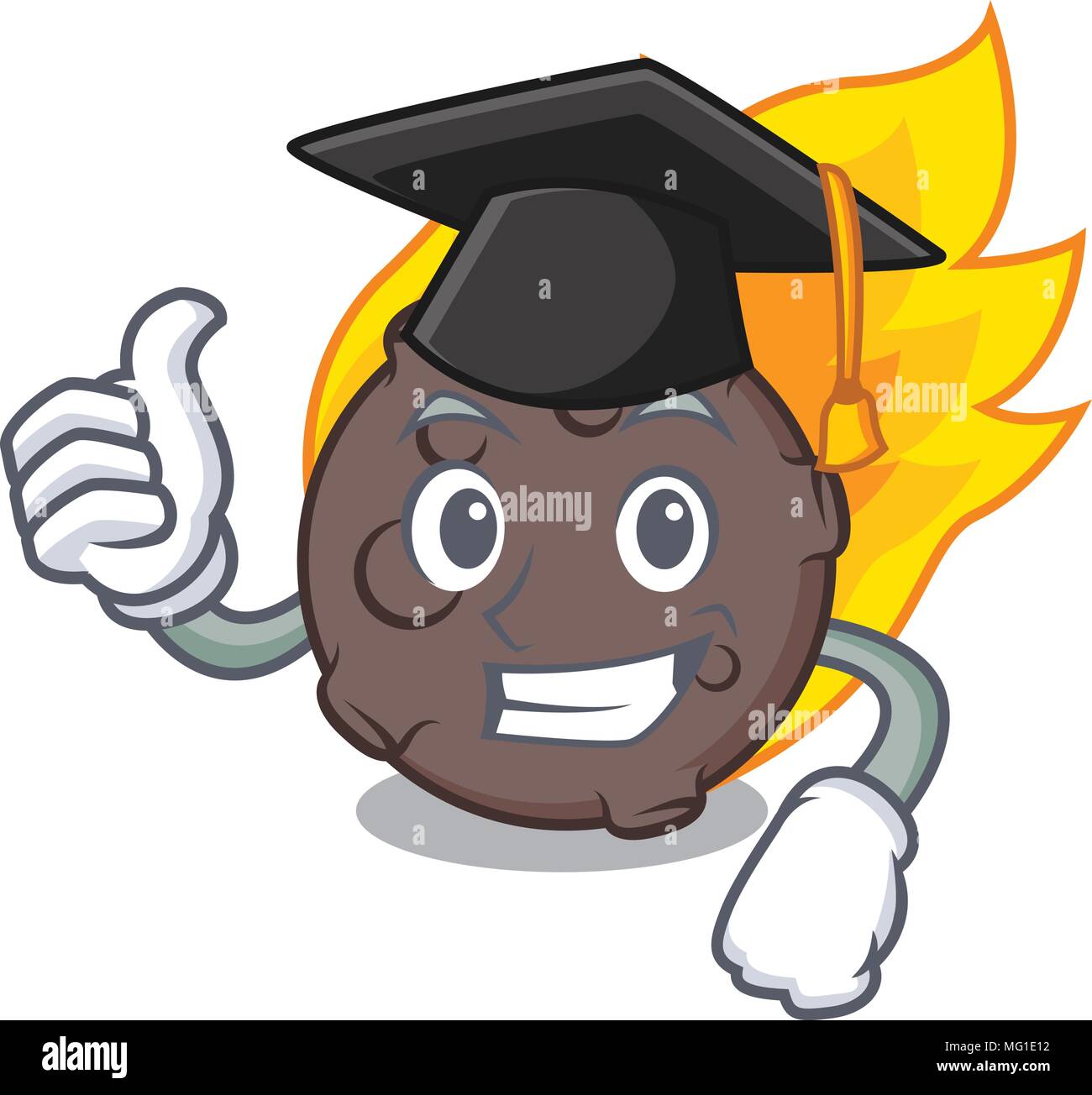 Graduation meteorite character cartoon style vector illustration Stock ...