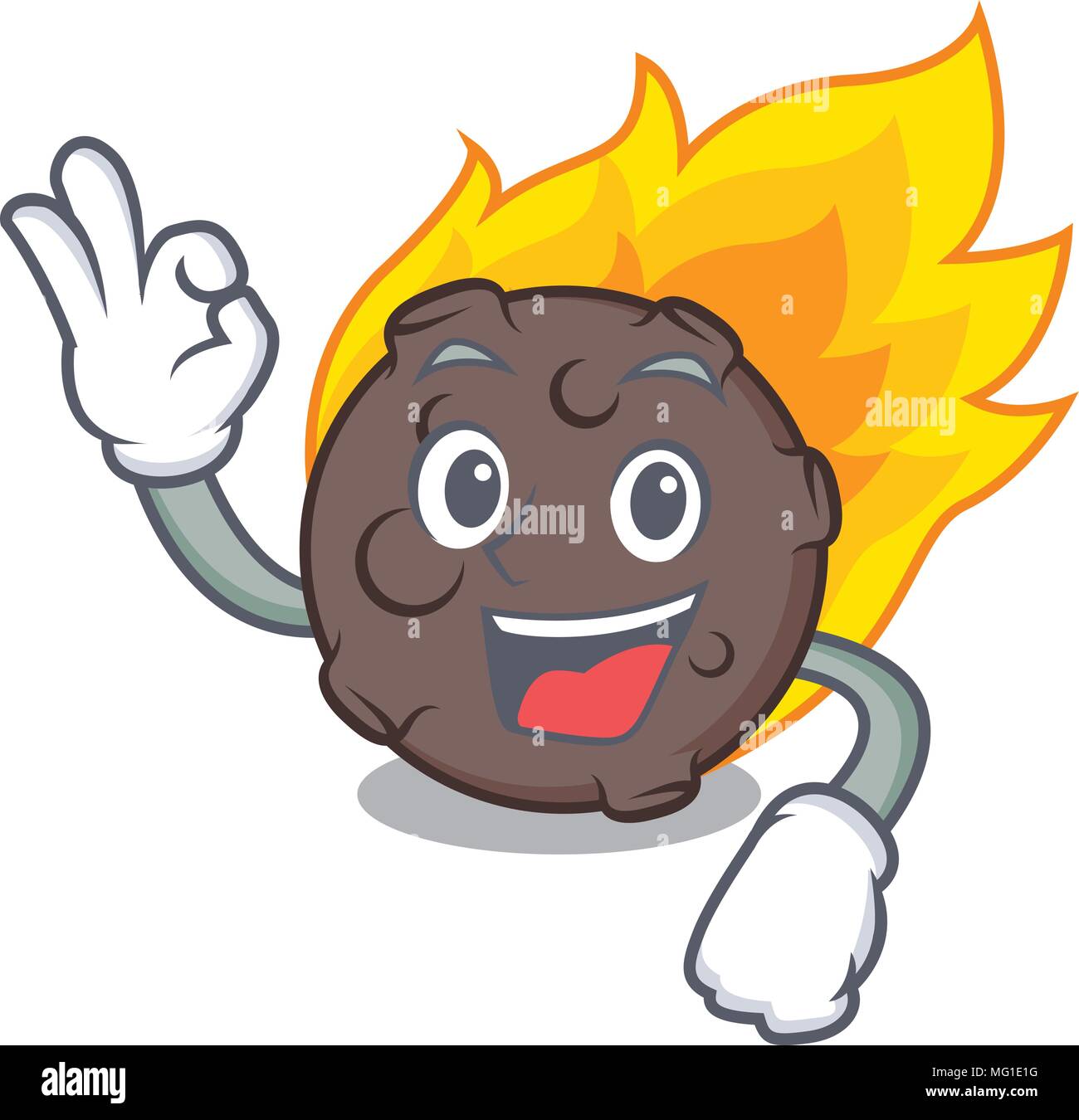Okay meteorite character cartoon style vector illustration Stock Vector ...