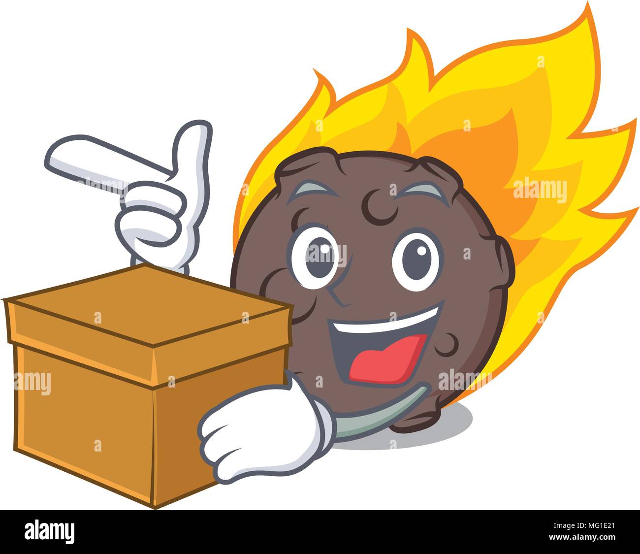 With box meteorite character cartoon style vector illustration Stock ...