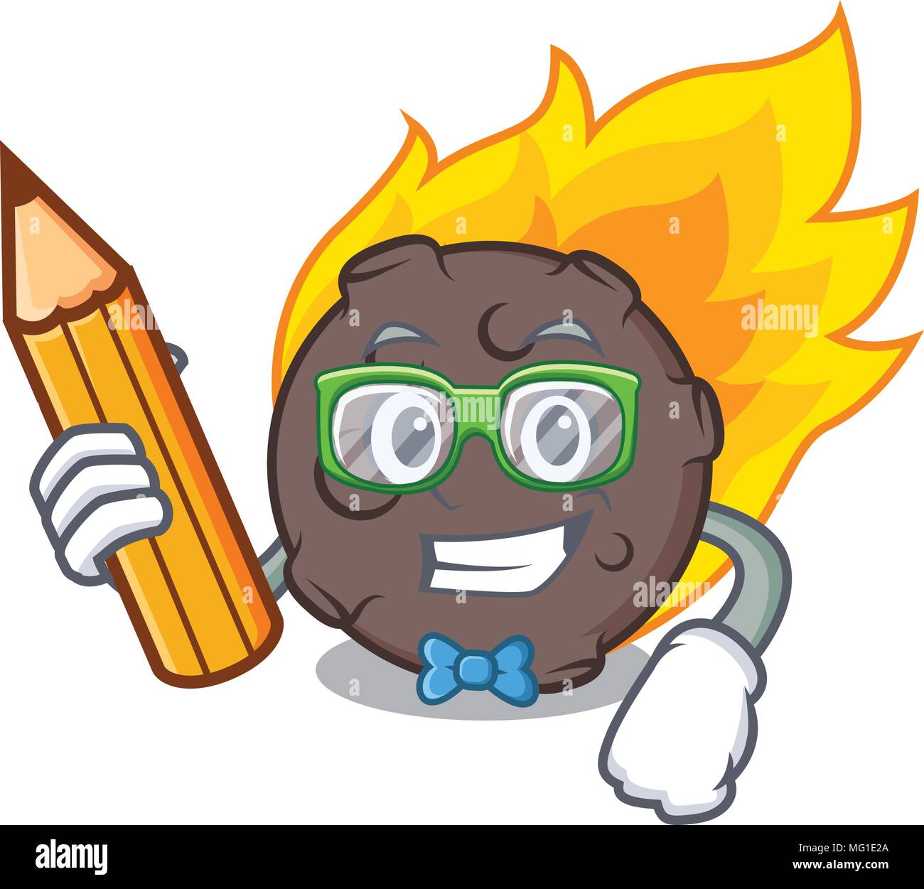 Student meteorite character cartoon style vector illustration Stock ...