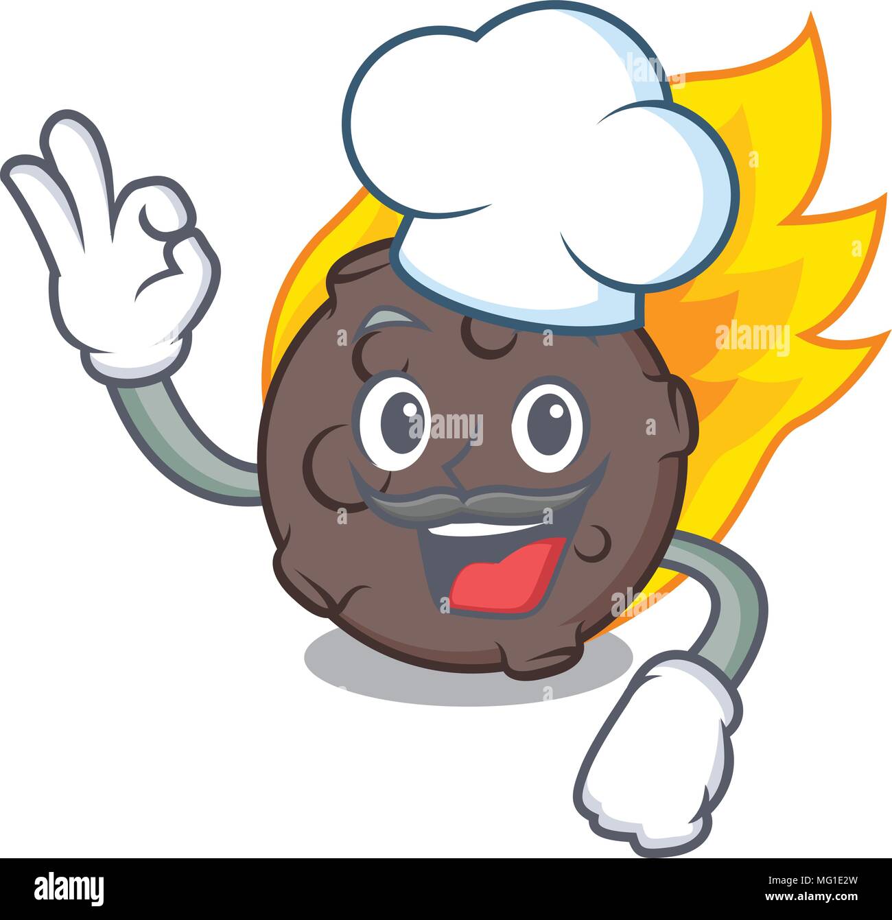 Chef meteorite character cartoon style vector illustration Stock Vector ...