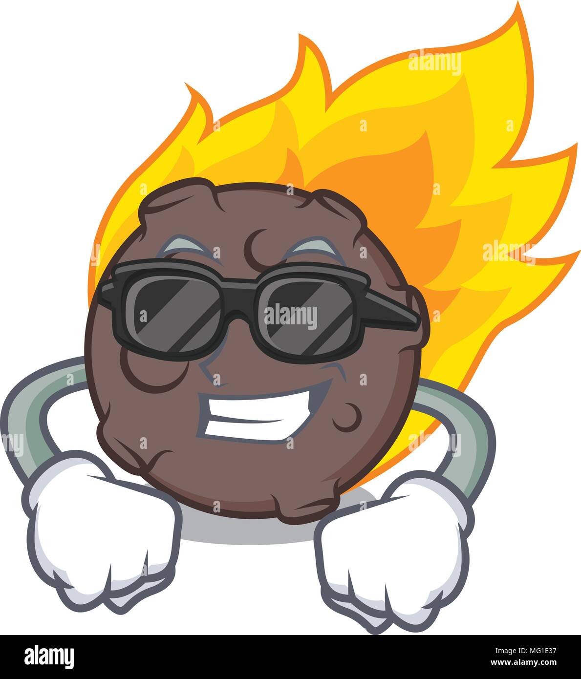 Super cool meteorite character cartoon style vector illustration Stock ...