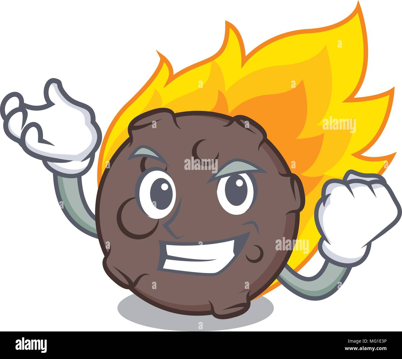 Successful meteorite character cartoon style vector illustration Stock ...