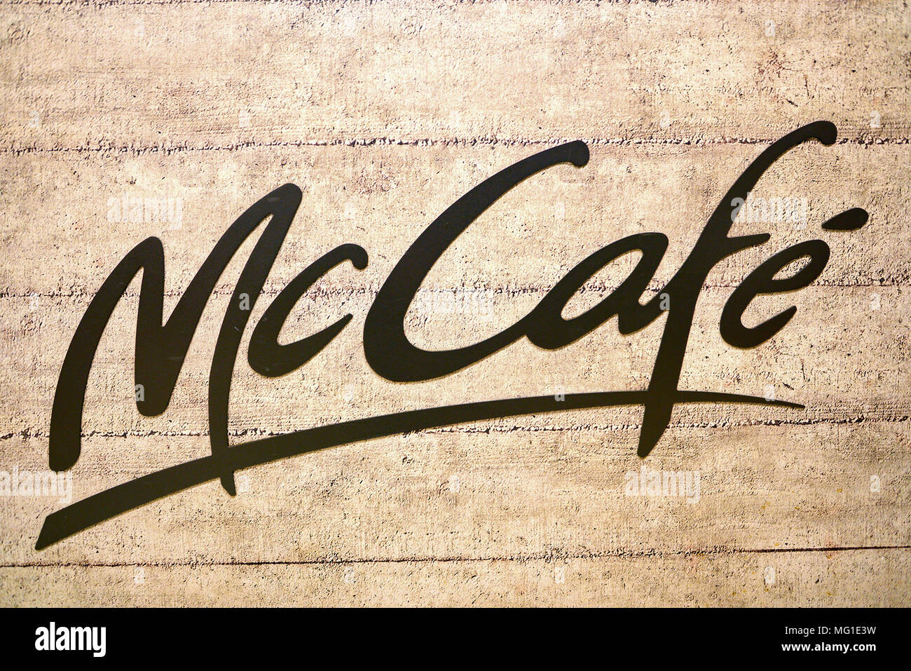 MILAN, ITALY - CIRCA NOVEMBER, 2017: close up shot of McCafe sign Stock ...