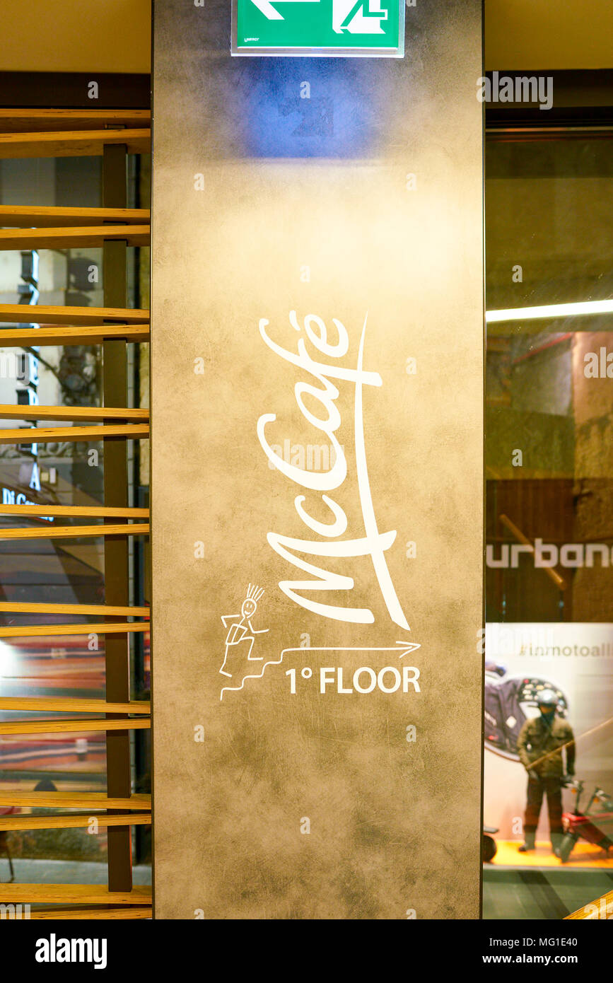 MILAN, ITALY - CIRCA NOVEMBER, 2017: McCafe sign on a wall Stock Photo ...