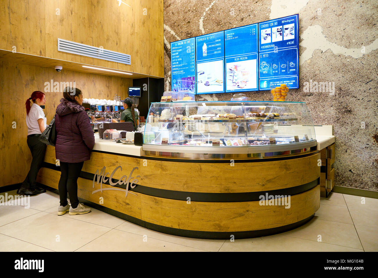MILAN, ITALY - CIRCA NOVEMBER, 2017: McCafe coffeehouse in Milan Stock ...