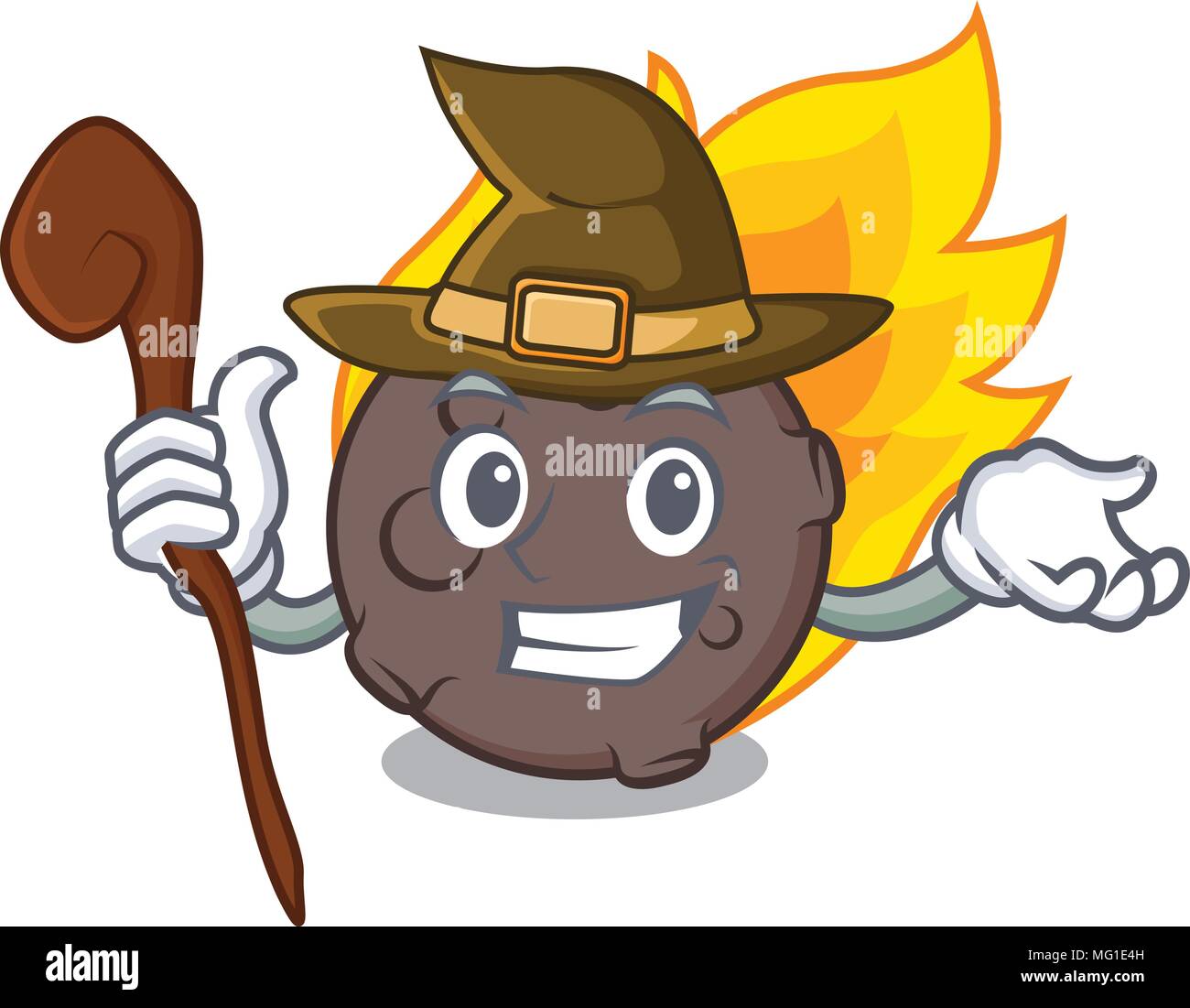 Witch meteorite mascot cartoon style vector illustration Stock Vector ...